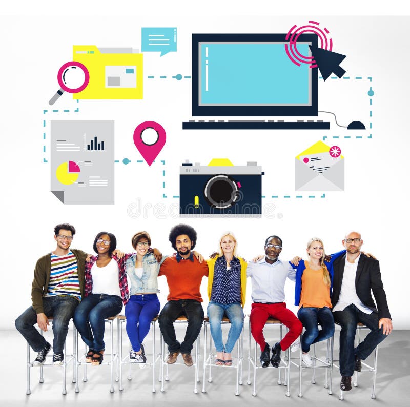 Technology Media Social Network Connection Concept Stock Photo - Image ...