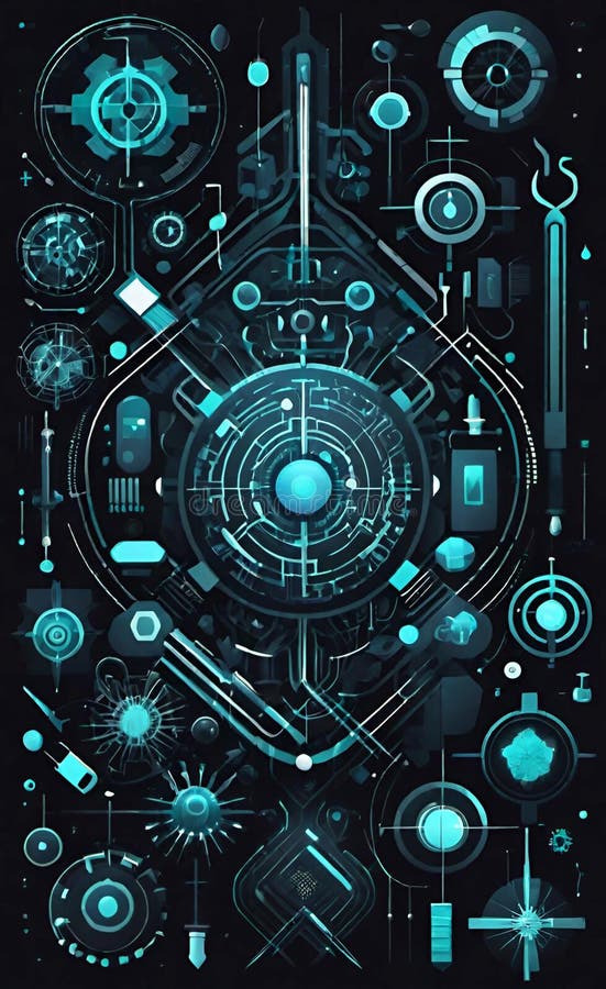 Technology or Medical Shape Patterns Ai Generated Stock Illustration ...