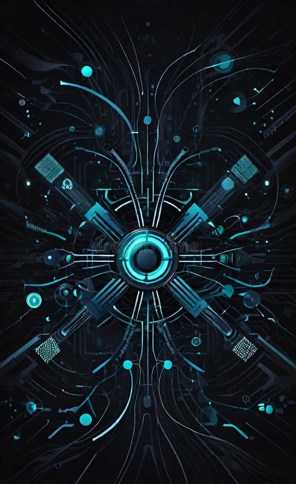 Technology or Medical Shape Patterns Ai Generated Stock Illustration ...