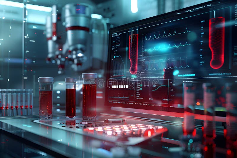 Technology in Medicine - Using AI in Blood Testing Stock Image - Image ...