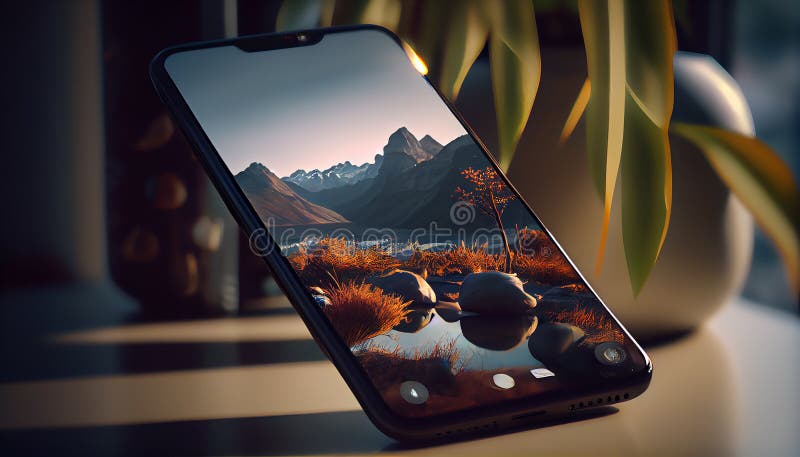 Technology Meets Nature with Smart Phone ,generative AI Stock ...