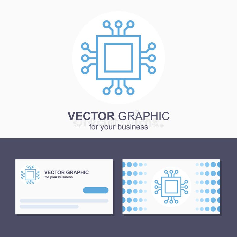 Technology Microchip Icon and Logo Concept. Business Card Template ...