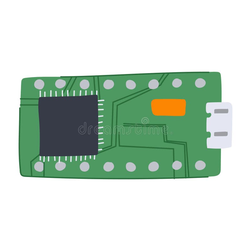 Technology Microcontroller Cartoon Vector Illustration Stock ...
