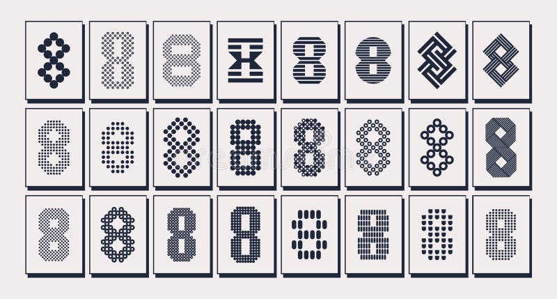 Technology Modern Abstract Number 8 Logo Icon Set Stock Illustration ...