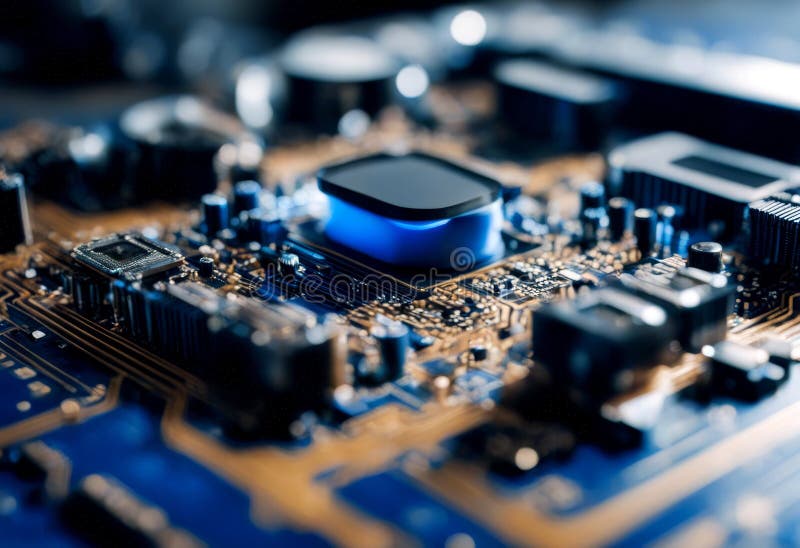 Technology Modern Blue Board Circuit Material Computer Connection ...