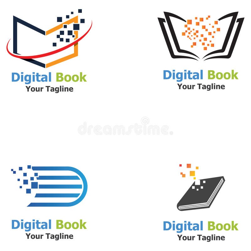 Technology Modern Digital Book Logo Vector Icon Illustration Design ...
