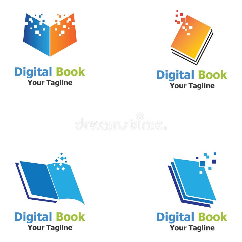 Technology Modern Digital Book Logo Vector Icon Illustration Design ...