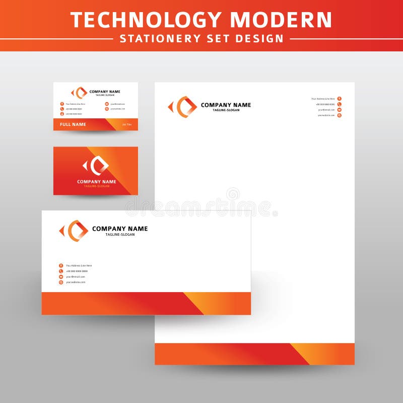 Technology Modern Vector Stationery Set Design Stock Vector ...
