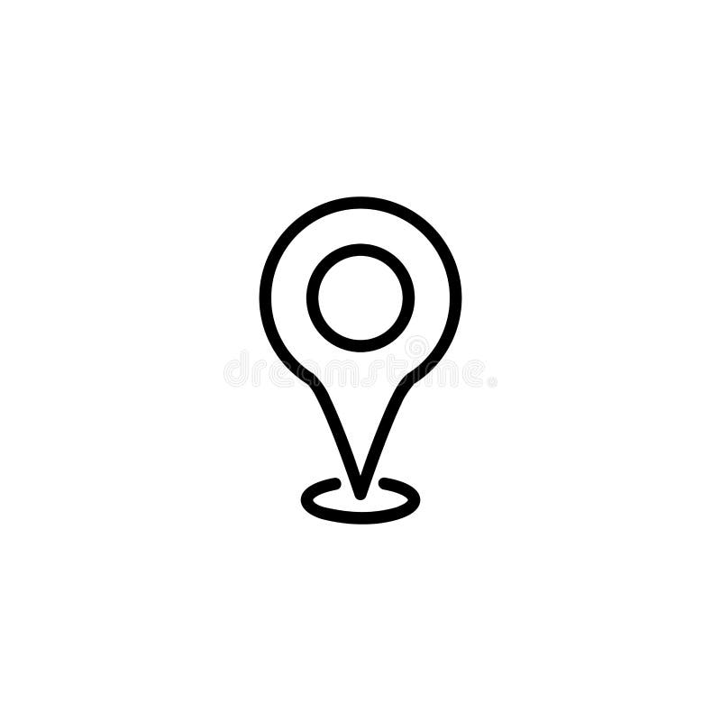 Destination Map Technology Monoline Symbol Icon Logo for Graphic Design ...