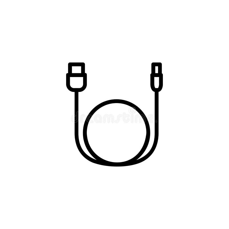 Cable Connector Technology Monoline Symbol Icon Logo for Graphic Design ...