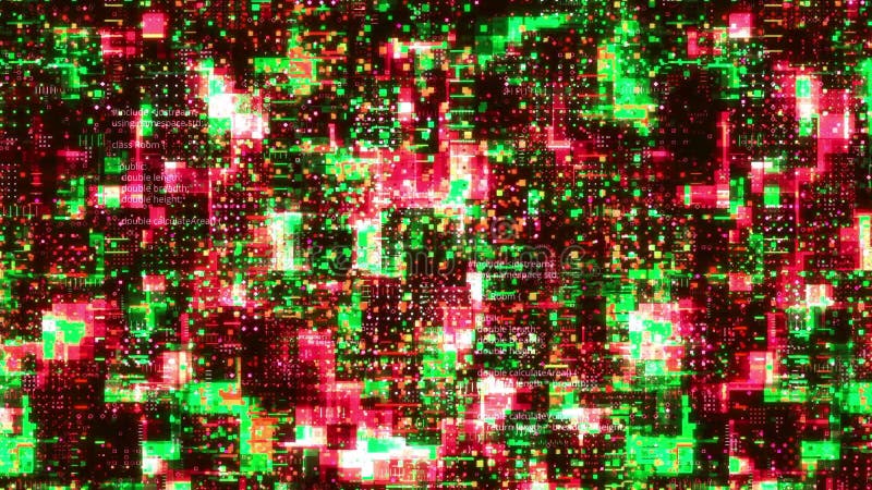 Technology Mosaic Texture. Motion. Colorful Pixelated Pattern with ...