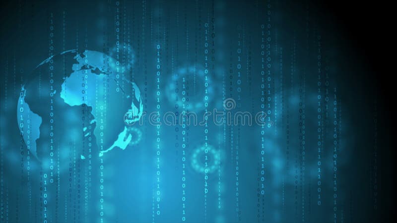 Technology Motion Design with Globe and Binary Code Stock Video - Video of binary, blue: 216825247