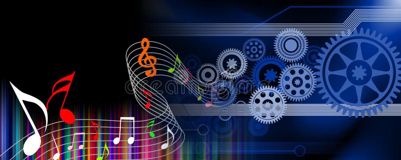 Technology Music Background with Cogs. Technology Web Background ...