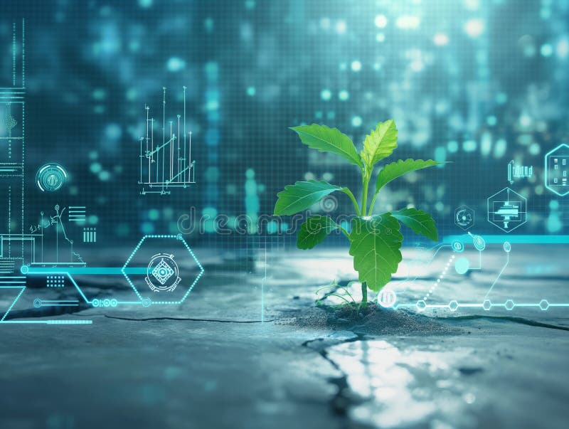 Technology and Nature Integration Concept Stock Image - Image of ...