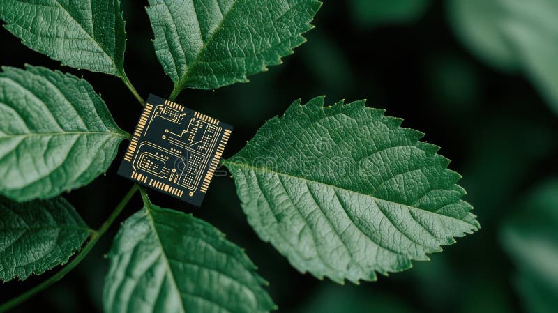 Technology and Nature Integration Stock Illustration - Illustration of ...