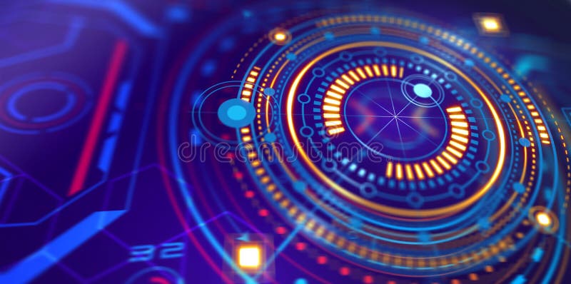 Technology Neon Background .Technologies of the Future .Neon Circuit ...