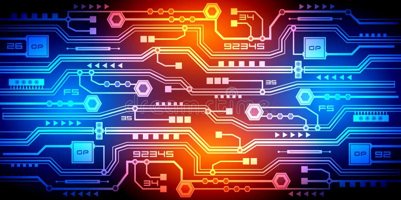 Technology Neon Background .Technologies of the Future .Neon Circuit ...