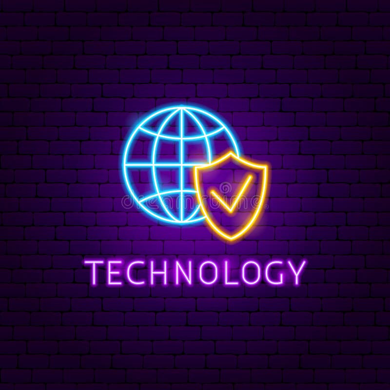 Technology Neon Background .Technological Landscape Of The Future ...