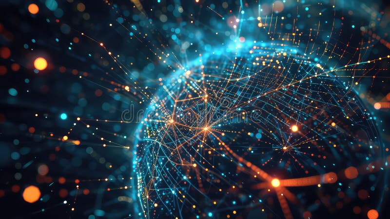 Futuristic Technology Network Background Stock Illustration ...