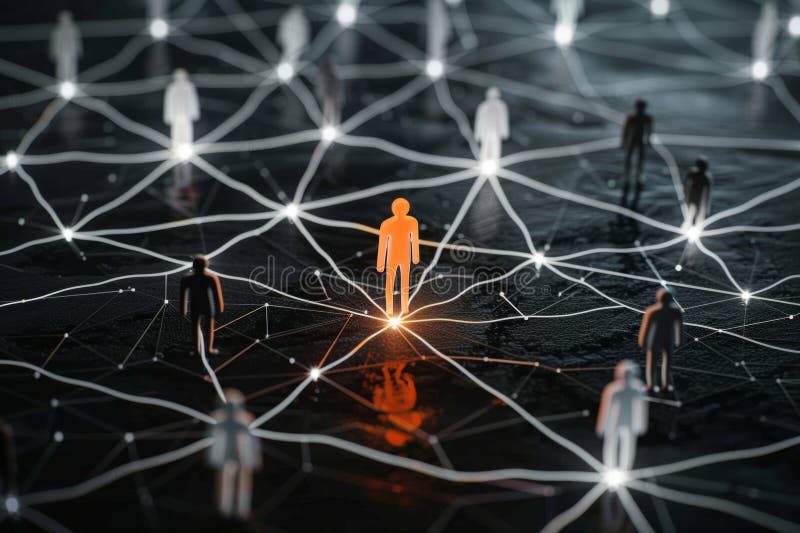 Technology Network Concept Art Showing Interconnected Individuals ...