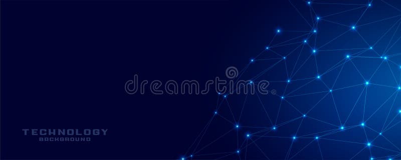 Technology Network Connection Blue Mesh Banner Design Stock Vector ...