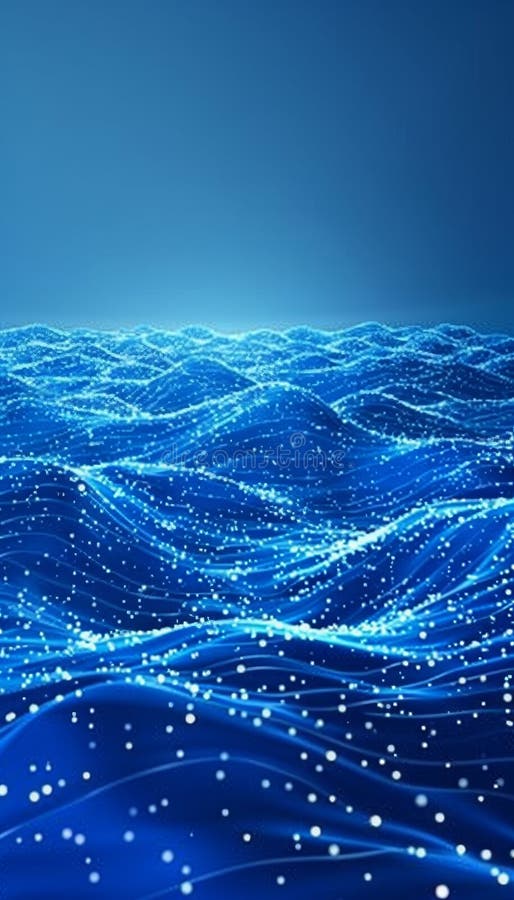 Technology Network Connection Of Data Particles Symbolizing Information Flow In It System Stock