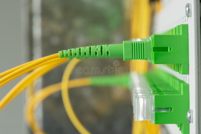 Network Data Center with Fiber Optical Cables Stock Image - Image of ...