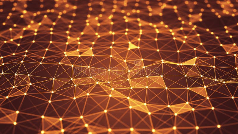 Technology Network Data Connection. Animation of Futuristic Cyberspace ...