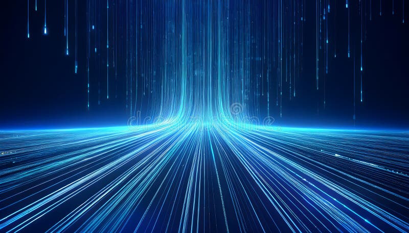 Technology Network Digital Data Flow Artificial Intelligence Data Analytics Processing Abstract