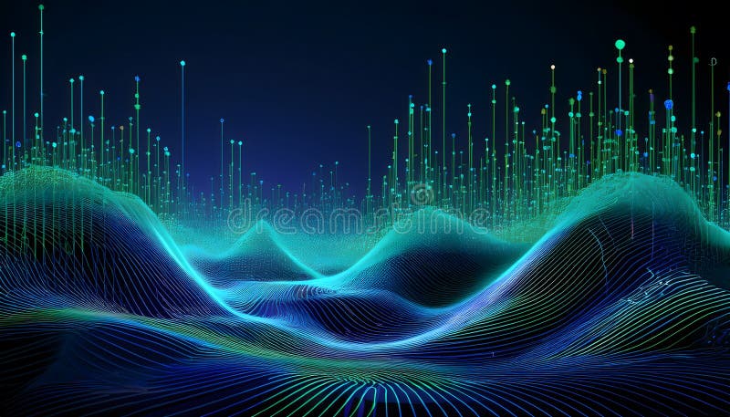 Technology Network Digital Data Flow Artificial Intelligence Data Analytics Processing Abstract