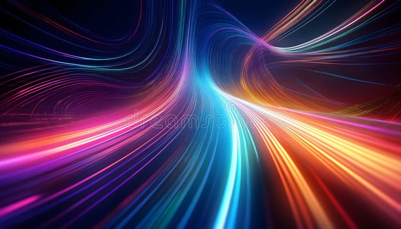 Technology Network Digital Data Flow Artificial Intelligence Data Analytics Processing Abstract