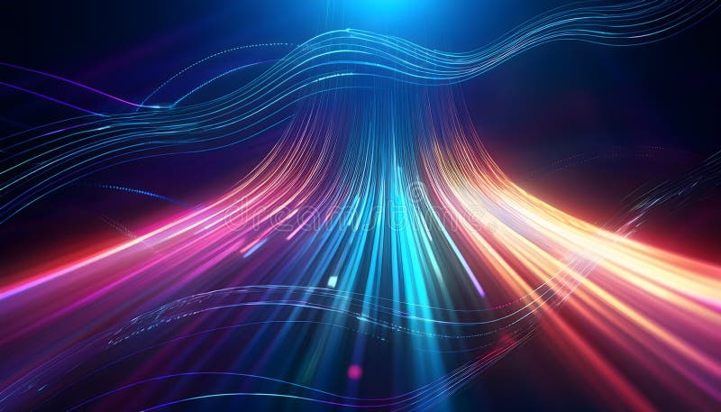 Technology Network Digital Data Flow Artificial Intelligence Data Analytics Processing Abstract