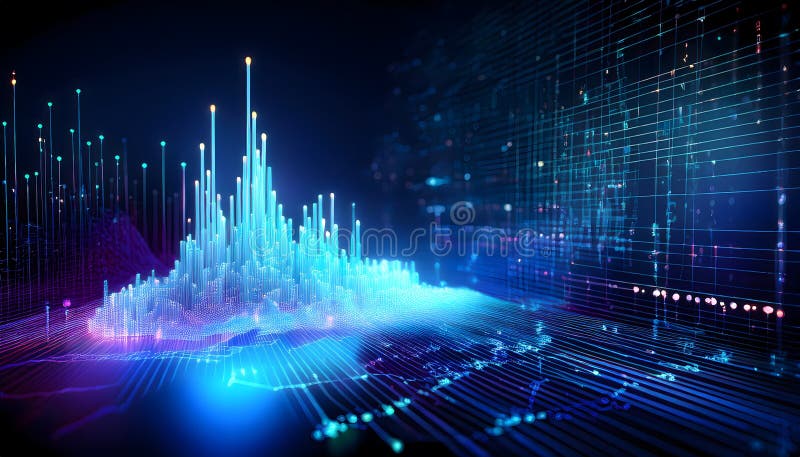 Technology Network Digital Data Flow Artificial Intelligence Data Analytics Processing Abstract