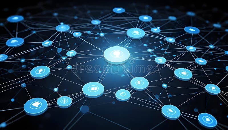 Technology Network Overview Stock Illustration - Illustration of mesh ...