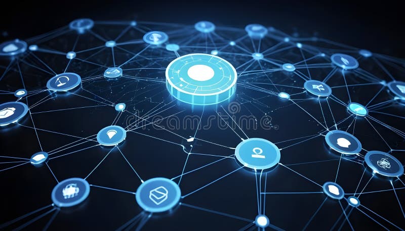 Technology Network Overview Stock Illustration - Illustration of ...