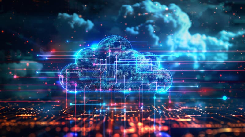 Technology Networking And Digital Communication In Business With Cloud