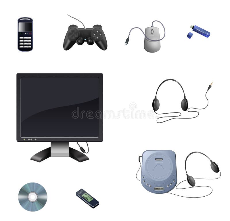Technology objects stock illustration. Illustration of disk - 10307043
