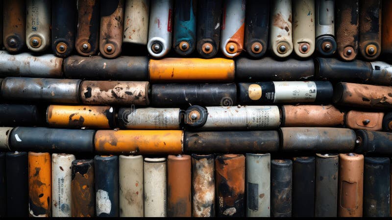 Technology old batteries stock illustration. Illustration of hazardous ...