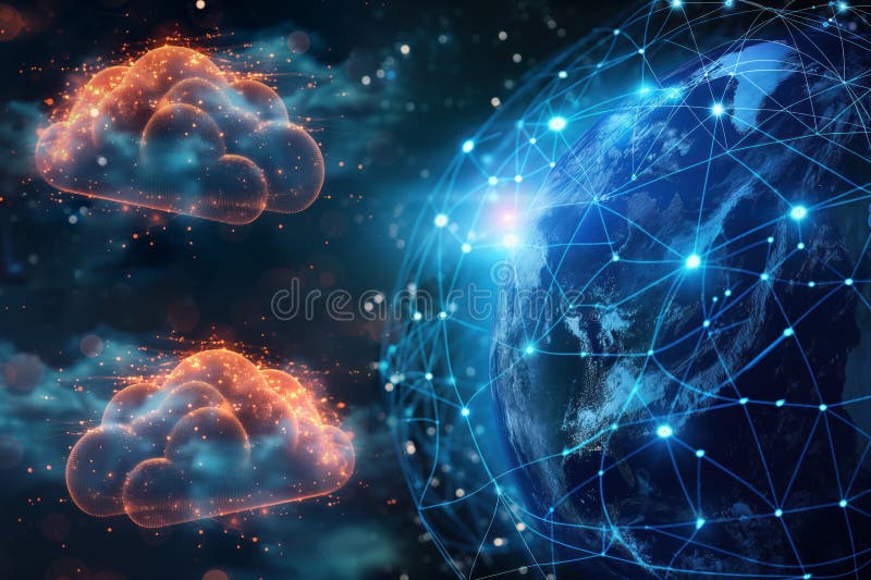 Technology Online Networking Digital Cloud Computing With Web Storage