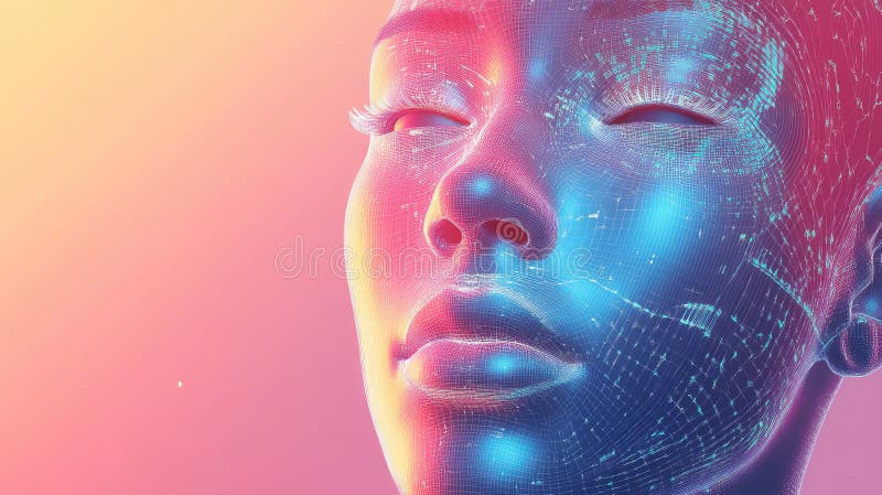 Technology Oscillating Facial Recognition Scan Stock Illustration ...