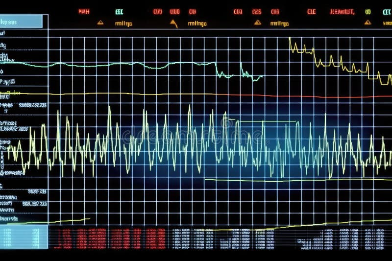 Oscilloscope Waveform on Its Screen. Generative AI Stock Illustration ...
