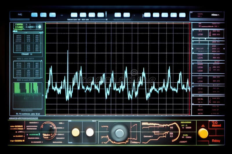 Oscilloscope Waveform on Its Screen. Generative AI Stock Photo - Image ...
