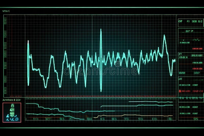 Oscilloscope Waveform on Its Screen. Generative AI Stock Illustration ...