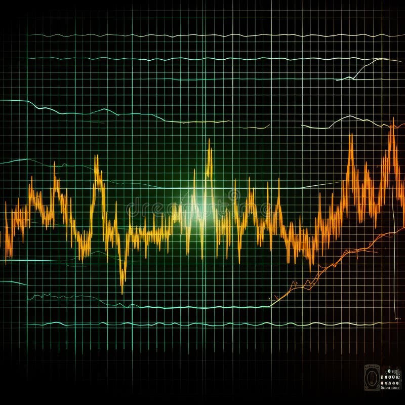 Oscilloscope Waveform on Its Screen. Generative AI Stock Illustration ...