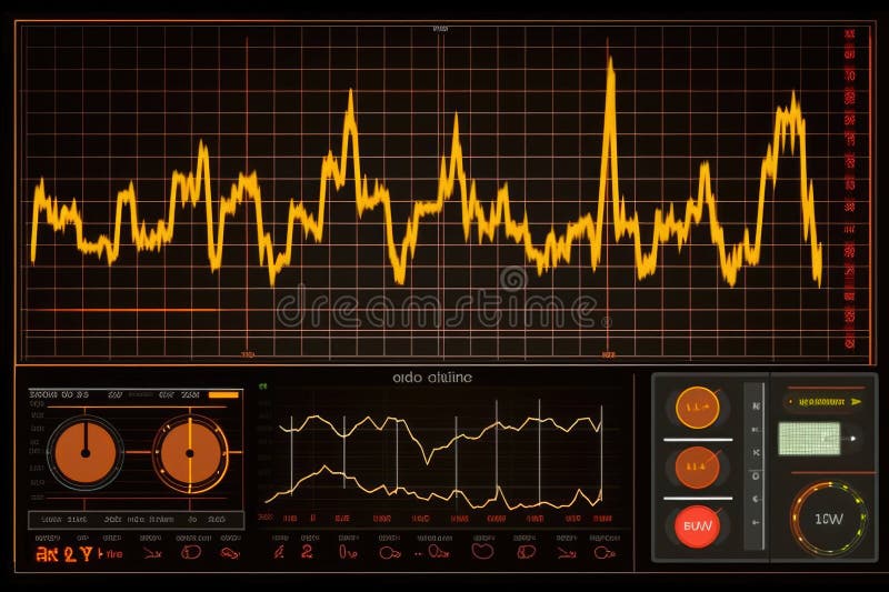 Oscilloscope Waveform on Its Screen. Generative AI Stock Illustration ...