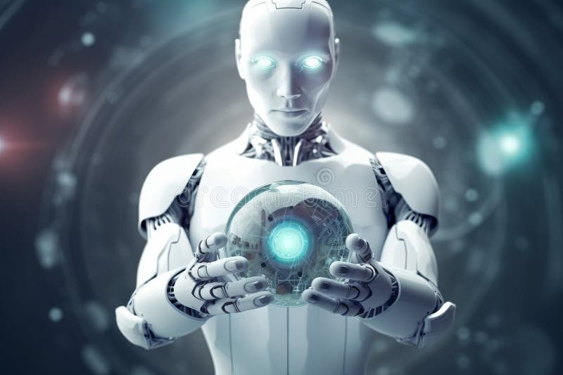 Technology and People Concept. Artificial Intelligence. Beautiful ...