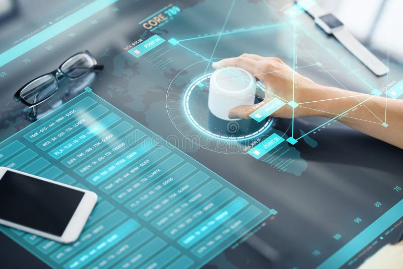 Hand with Control Knob on Interactive Panel Stock Photo - Image of ...