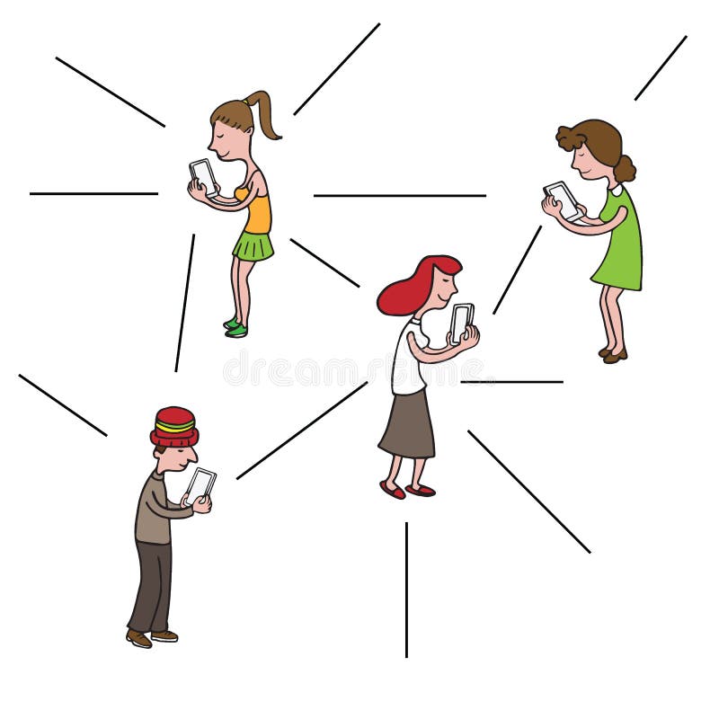 Technology People Connecting Network Stock Vector - Illustration of ...