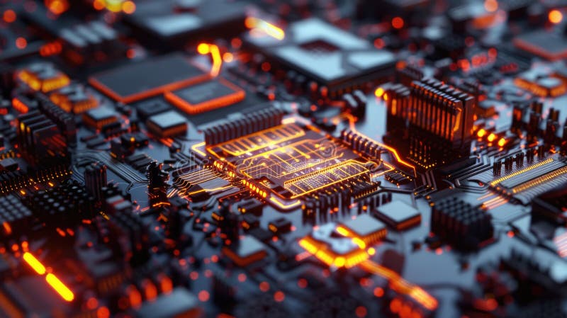 Technology Picture of Chip on Complex Circuit with Digital Technology ...