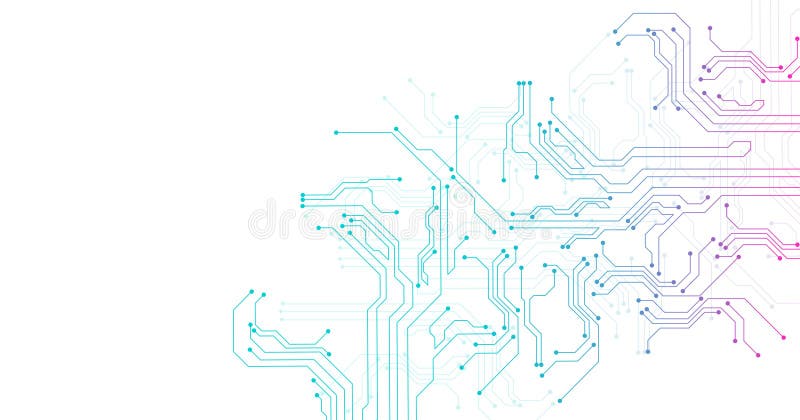 Technology Pink and Blue Circuit Diagram Concept Stock Illustration ...